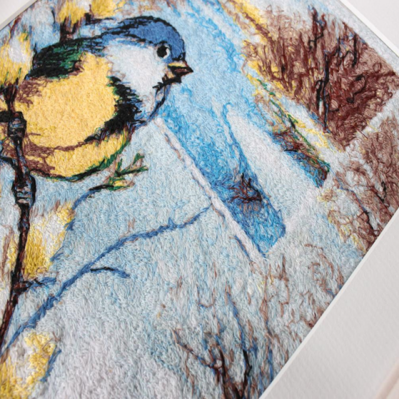 Siuvinėtas paveikslas" "Zylutė"